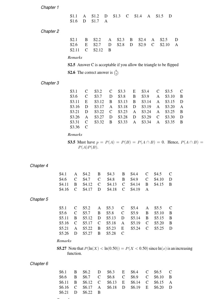 Appendix B: Answers To Self-Test Exercises | PDF | Sports