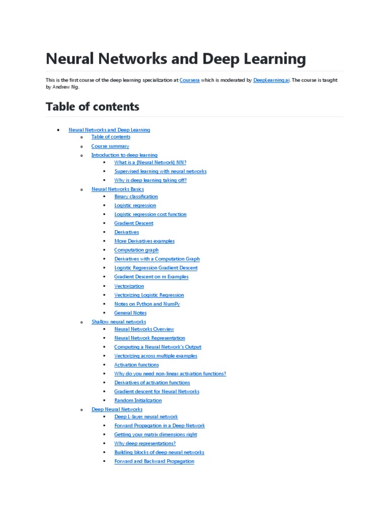 Deep Learning Course Overview | PDF | Artificial Neural Network | Deep ...