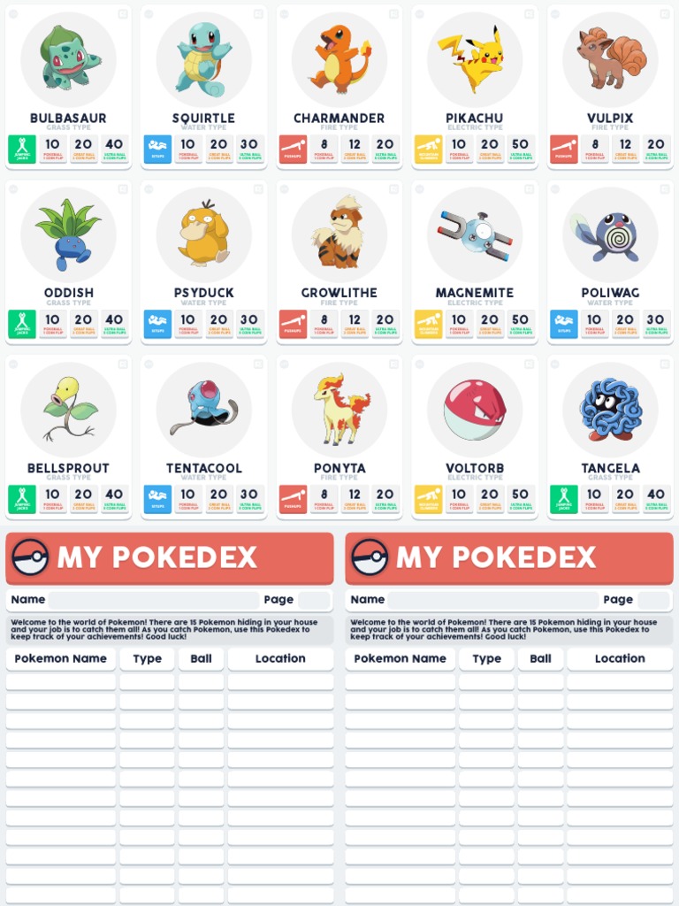 Pokemon Scavenger Hunt | PDF | Series Of Children's Books | Works