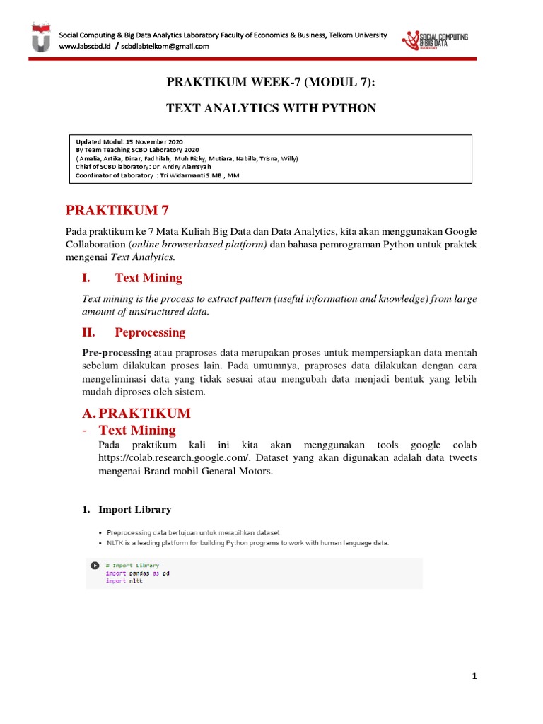 MODUL 7 Text Analytics PDF | PDF MODUL 7 Text Analytics PDF | PDF