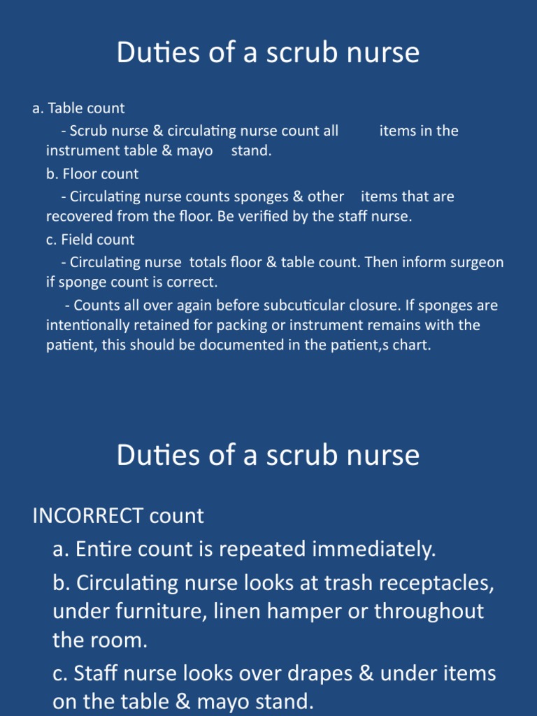Duties of A Scrub Nurse | PDF | Surgery | Surgical Suture