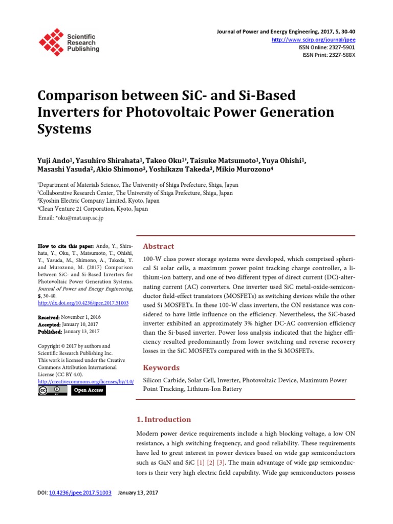 Comparison Between SiC - and Si-Based Inverters For | PDF | Power ...