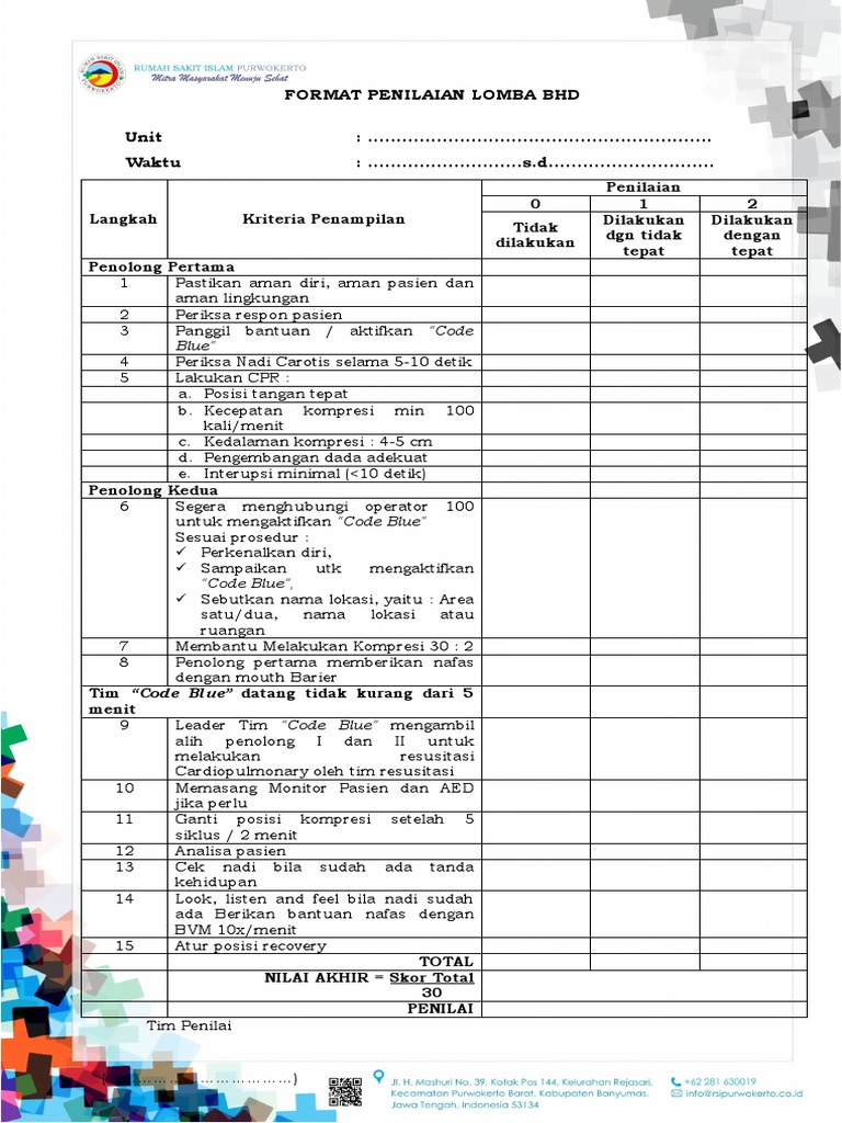 Format Penilaian Lomba BHD | PDF