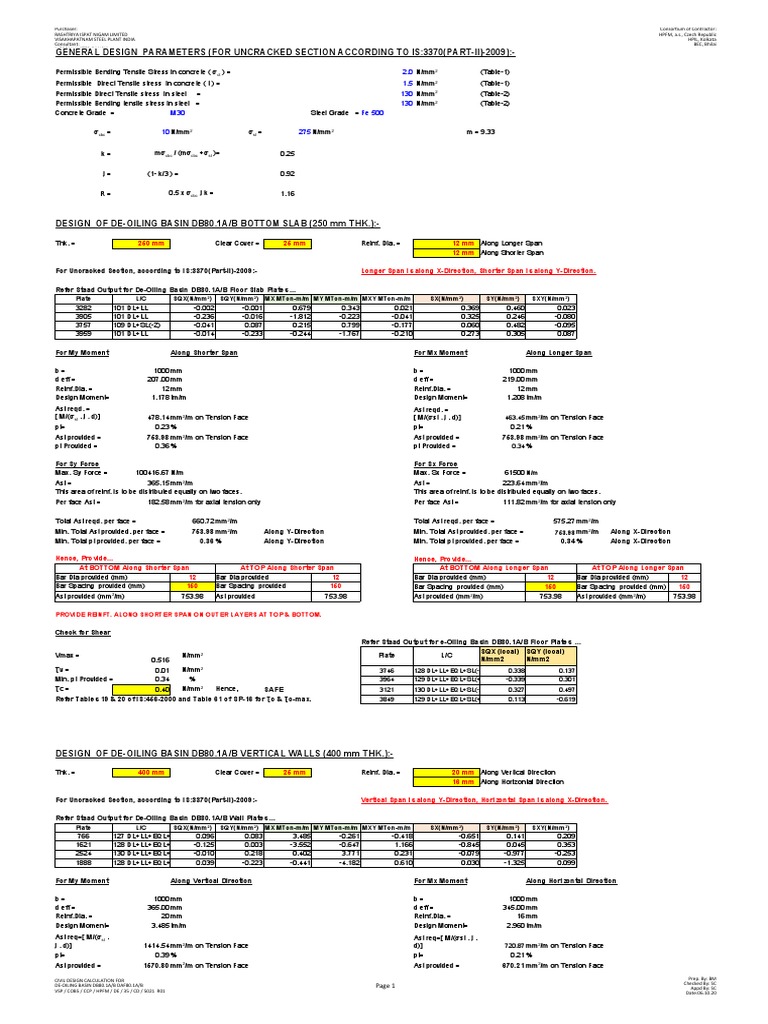 general-design-parameters-for-uncracked-section-according-to-is-3370