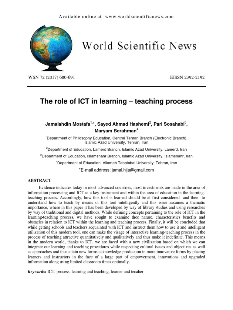 Roles of Ict PDF | Download Free PDF | Educational Technology ...