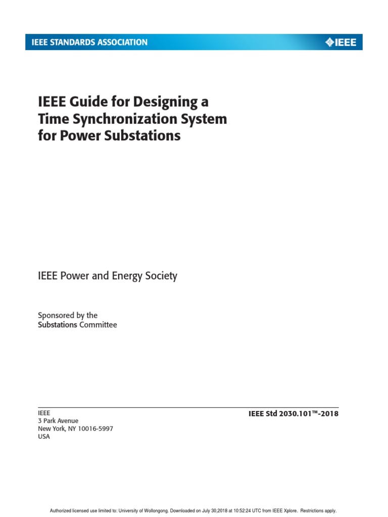 Ieee Guide For Designing A Time Synchronization System For Power PDF ...
