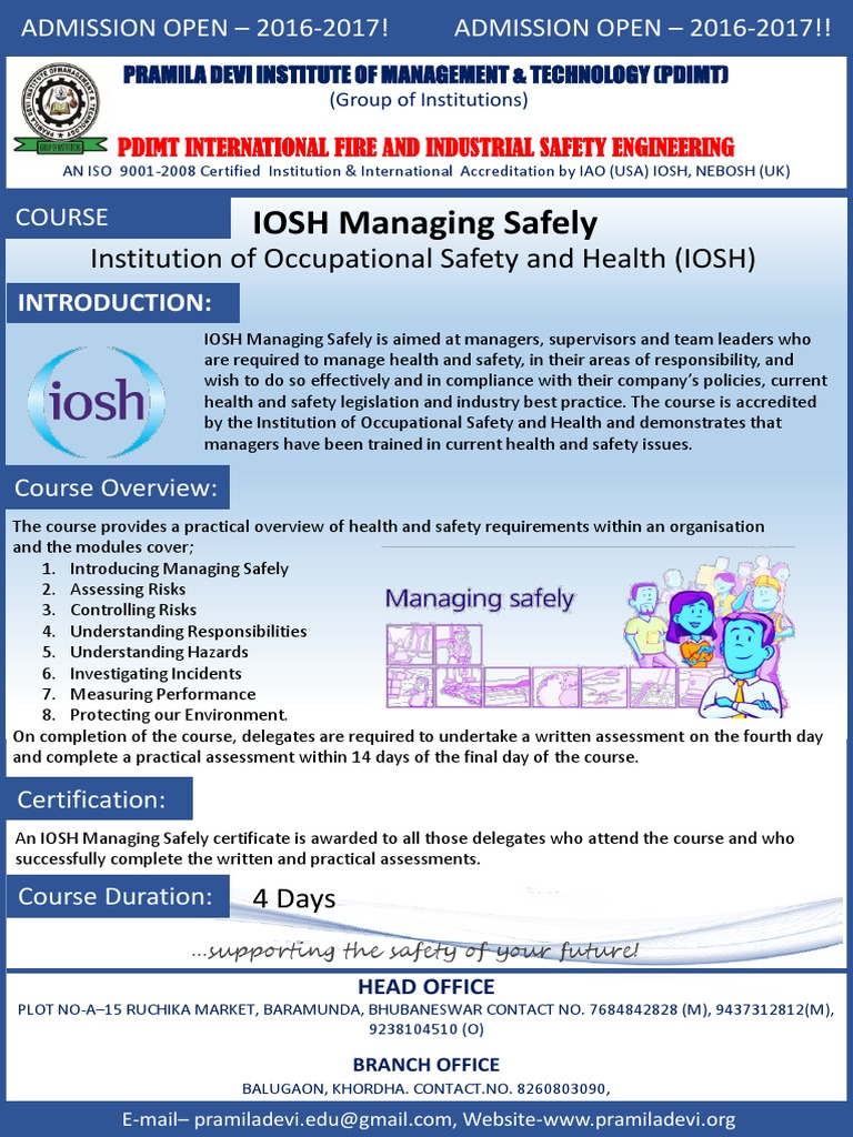 IOSH Managing Safely Documents | PDF