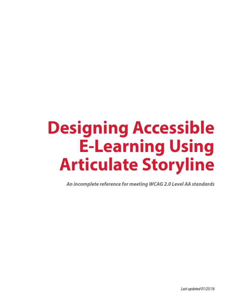Designing Accessible E-Learning Using Articulate Storyline | PDF | Accessibility | Educational ...