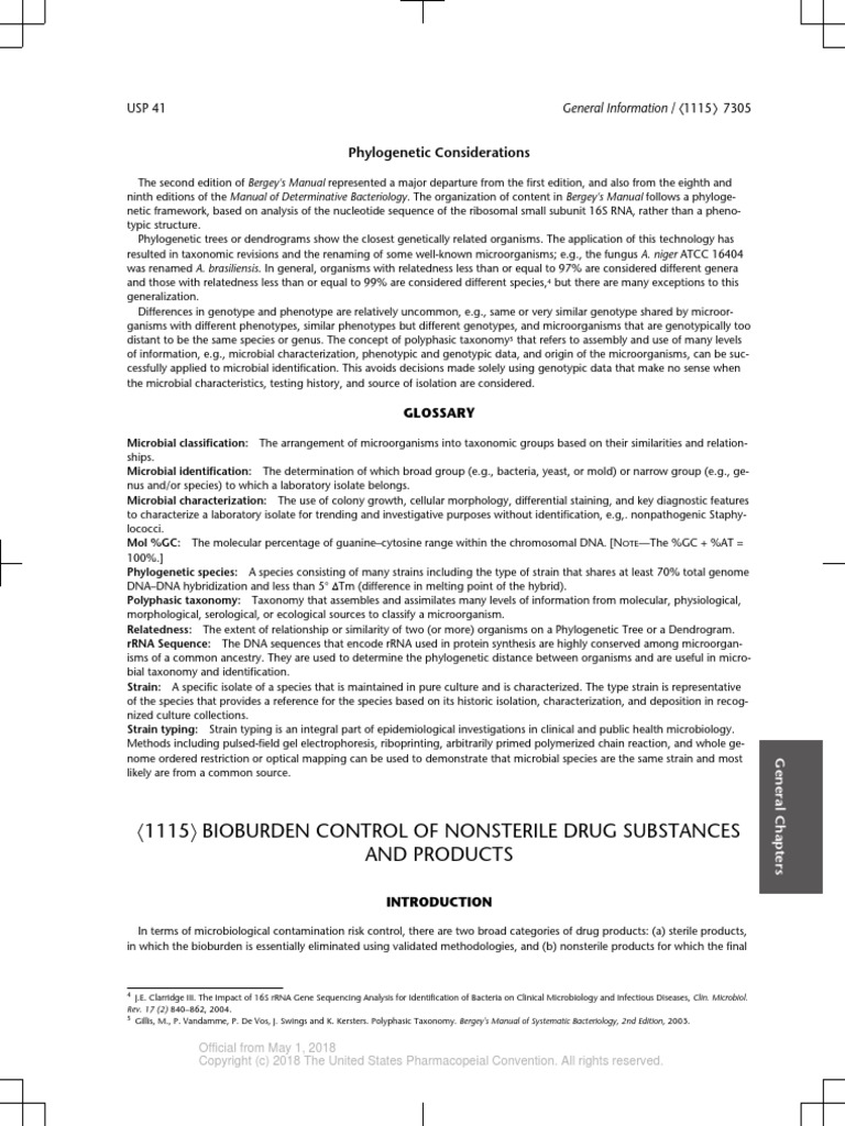 USP General Chapter (1115) Bioburdin Control For Non Sterile Drug ...