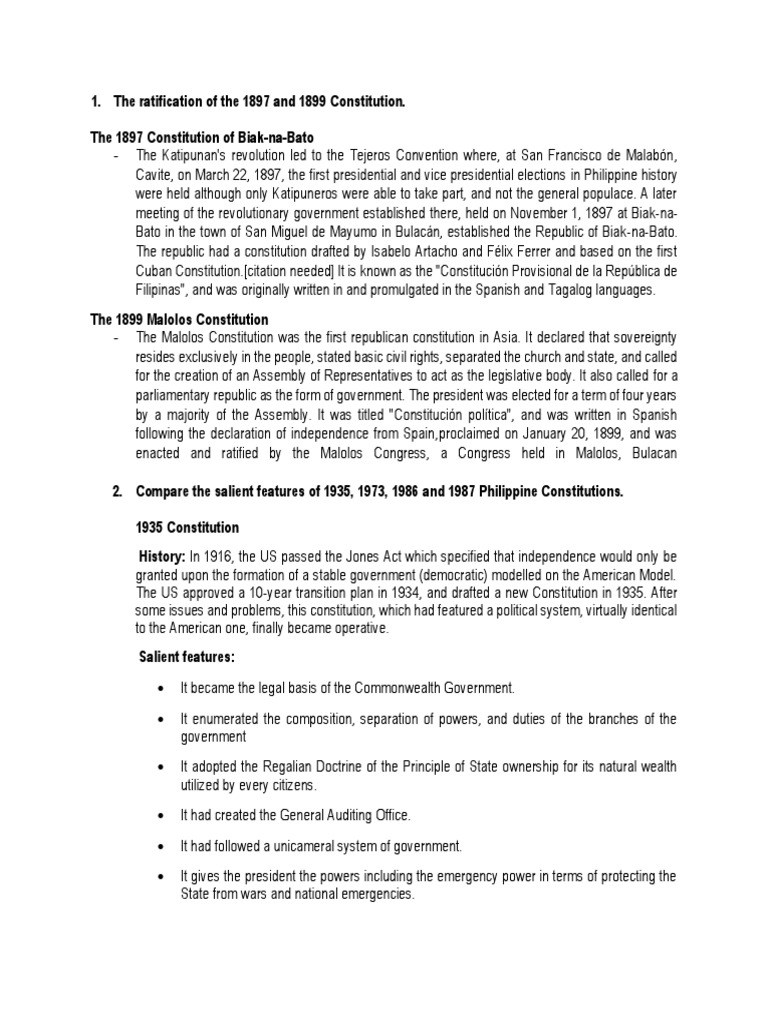 Assignment 4.2 Evolution of The Philippine Constitution | PDF | Constitution | Political Science