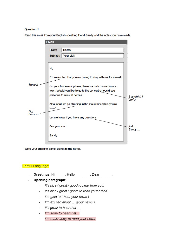 Part 1. An Email (Preliminary Cambridge 2020) | PDF
