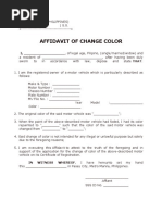 Affidavit of Change Color for Motorcycle | PDF | Affidavit | Evidence