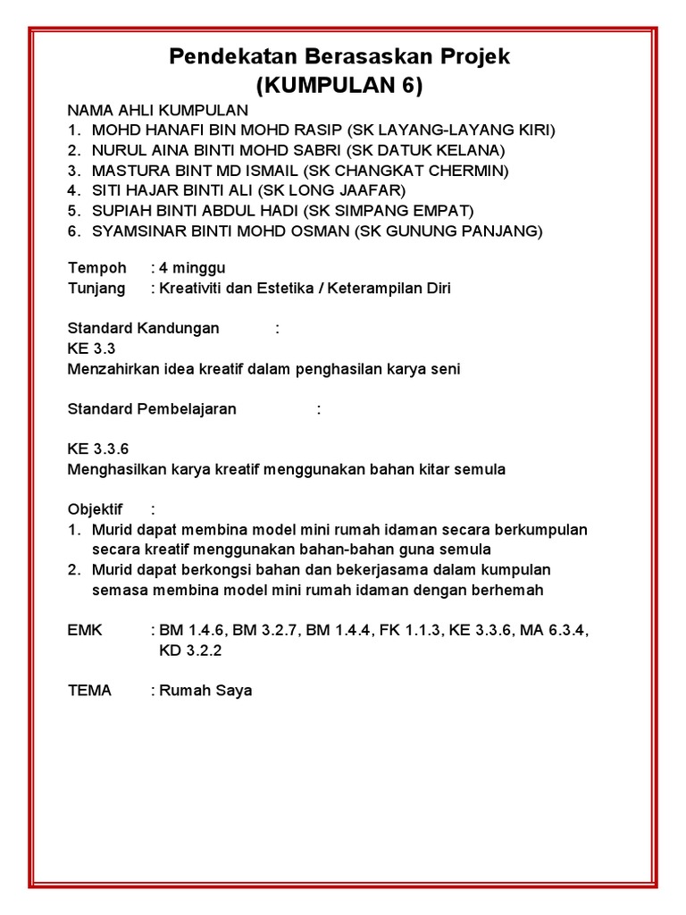 PBL - Web - RPH Projek Kump 6 | PDF