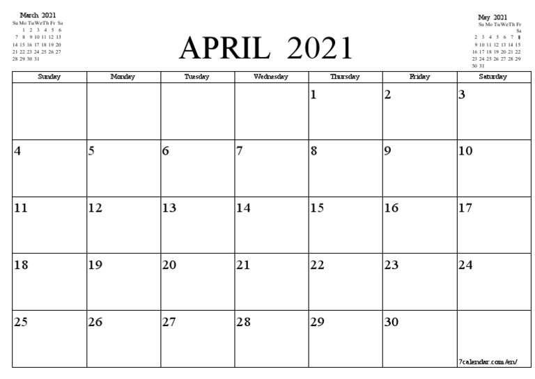 Calendar 4 2021 L A4 7calendar | PDF