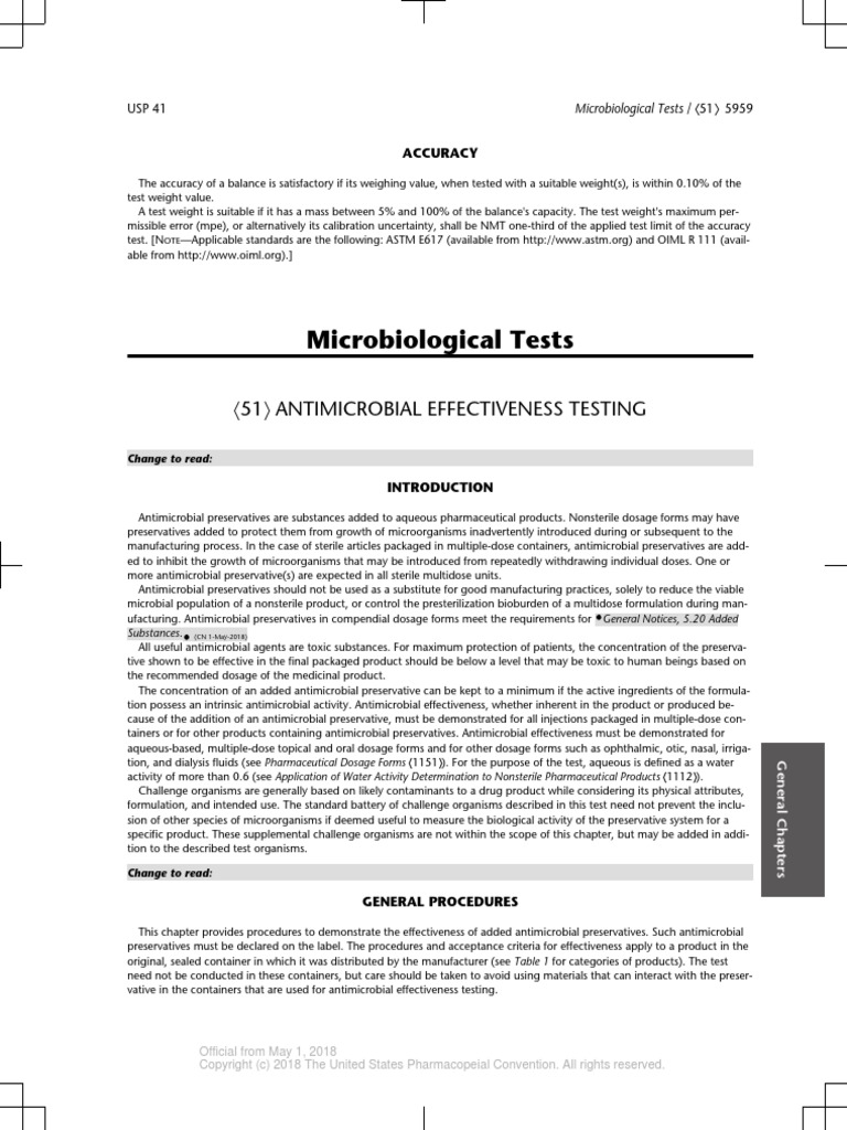 0052-0054 (51) Antimicrobial Effectiveness Testing | PDF | Colony ...