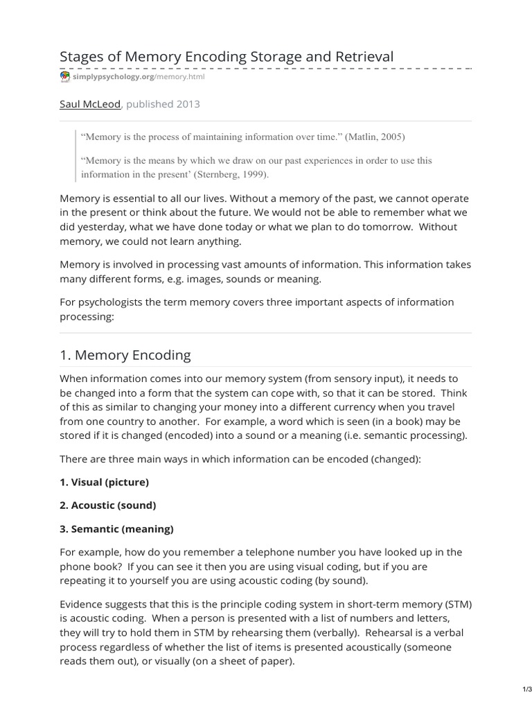 Memory PDF | PDF