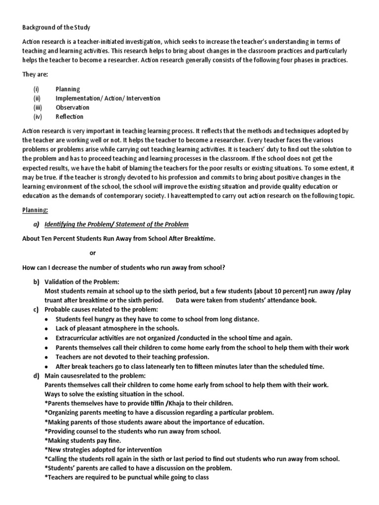 Action Research For Ka Sa Mu | PDF | Action Research | Teachers