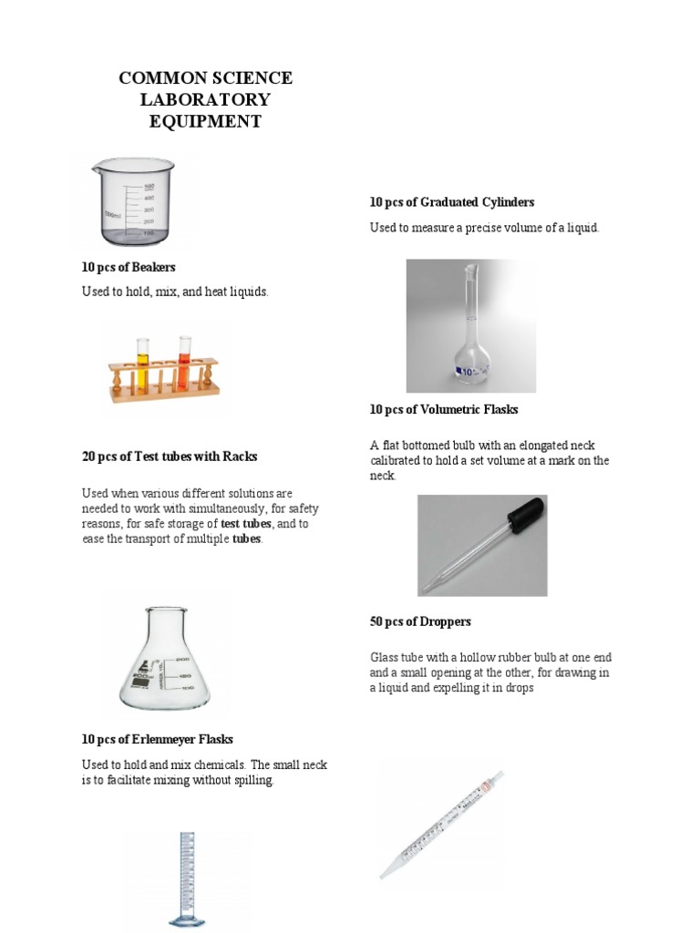 Common Science Laboratory Equipment: 10 Pcs of Graduated Cylinders ...