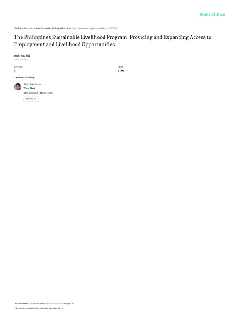 The Philippines Sustainable Livelihood Program: Providing and Expanding ...