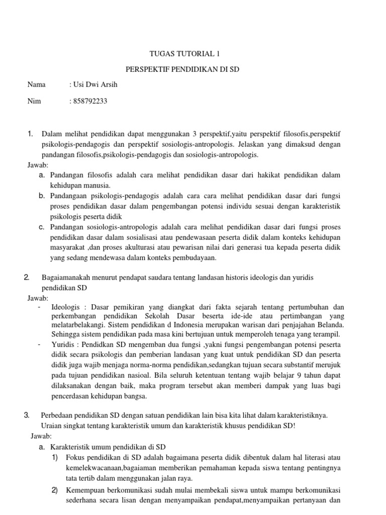 Tugas 1 Perspektif | PDF | Sains & Matematika