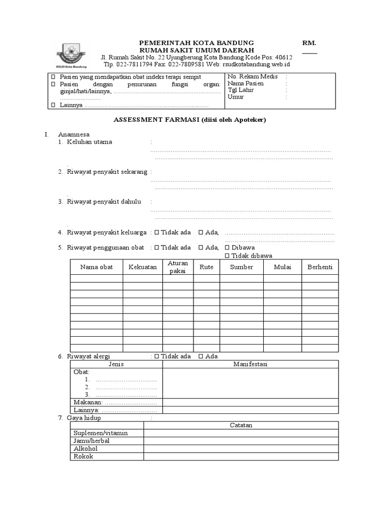 Draft Assessment Farmasi | PDF