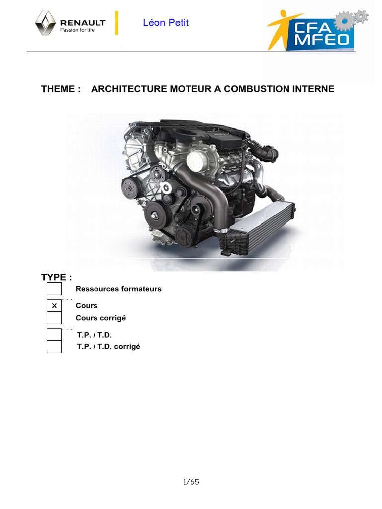 Architecture Moteur Renault | PDF | Pièces de véhicule | Ingénierie ...