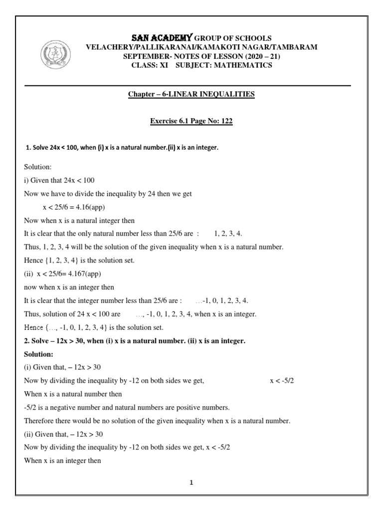 CH 6 PDF | PDF | Inequality (Mathematics) | Abstract Algebra