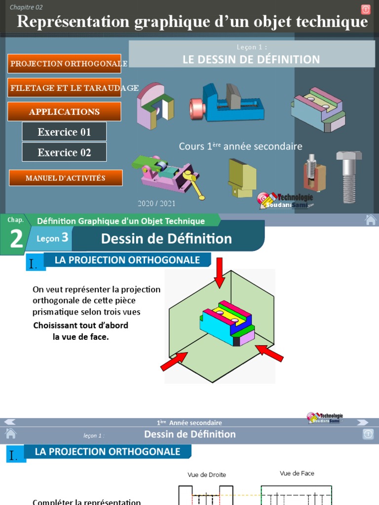 Dessin de Définition en 1ère Année | PDF | Vis de fixation | Machine