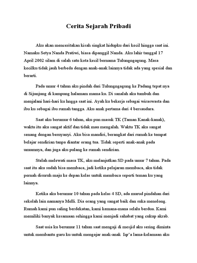 Cerita Sejarah SETYA NANDA PRATIWI | PDF