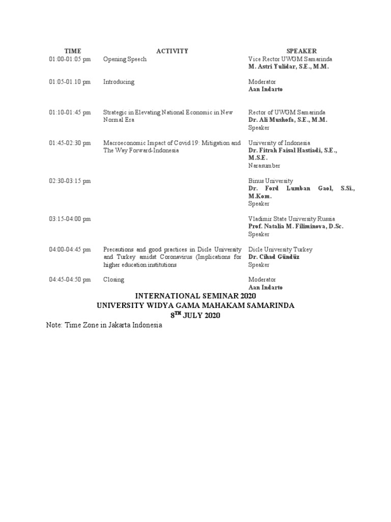 Rundown Seminar International | PDF | Science & Mathematics | Wellness