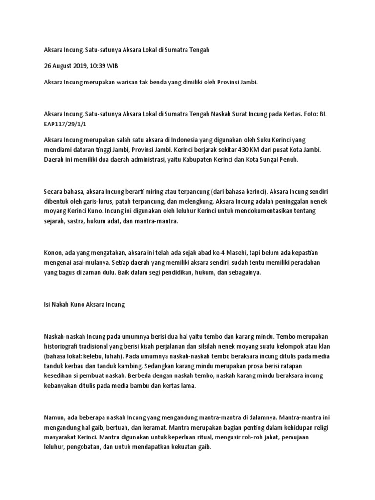 Aksara Incung,-WPS Office | PDF