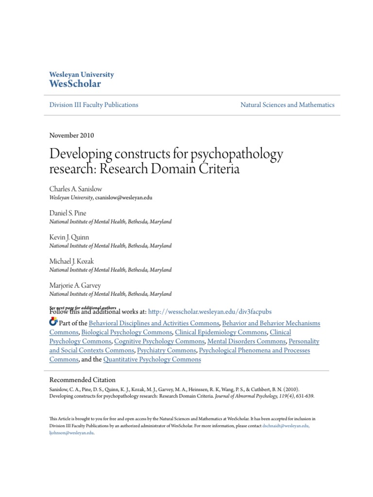 Research Domain Criteria OBLIGATORIU PDF | PDF | Mental Disorder | Diagnostic And Statistical ...