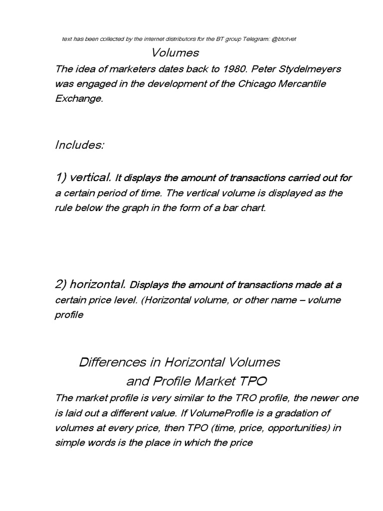 Volumes: Differences in Horizontal Volumes and Profile Market TPO | PDF ...