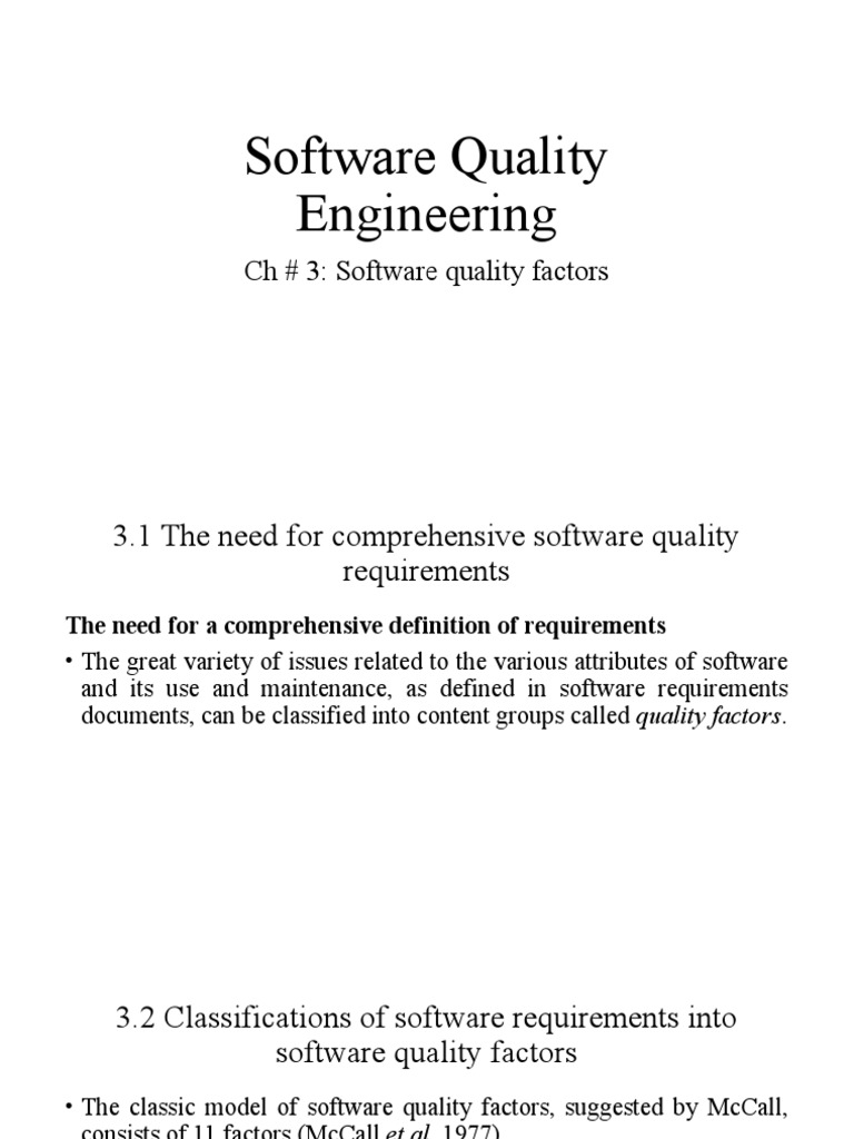 Software Quality Engineering | PDF | Software Quality | Reliability Engineering