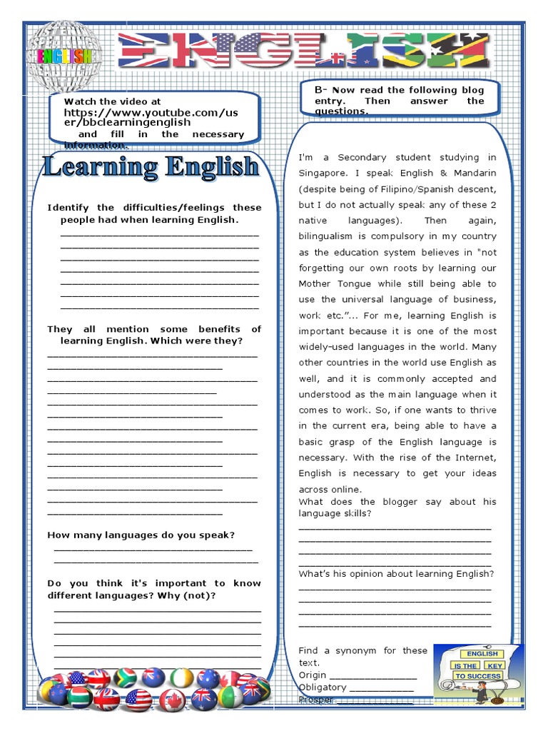 English Learning English Difficulties and Benefits - 93242 | PDF ...