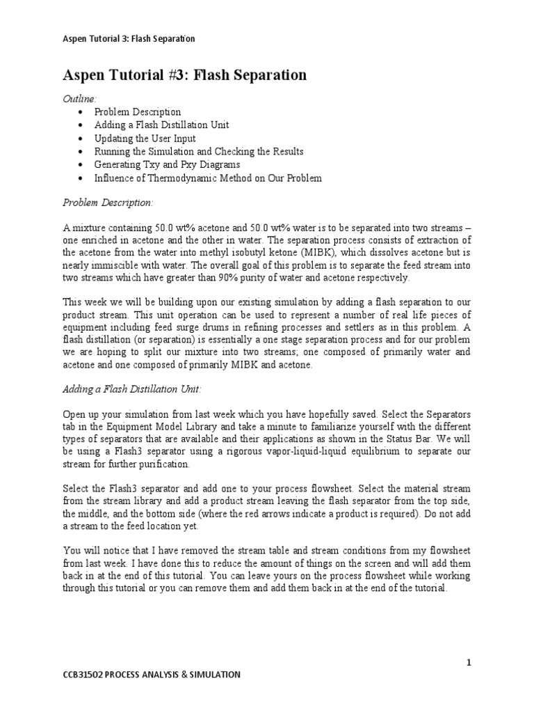 Aspen Tutorial 3 | PDF | Simulation | Distillation