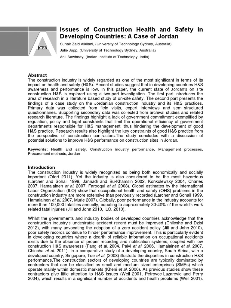 Issues of Construction Health and Safety PDF | PDF | Occupational ...