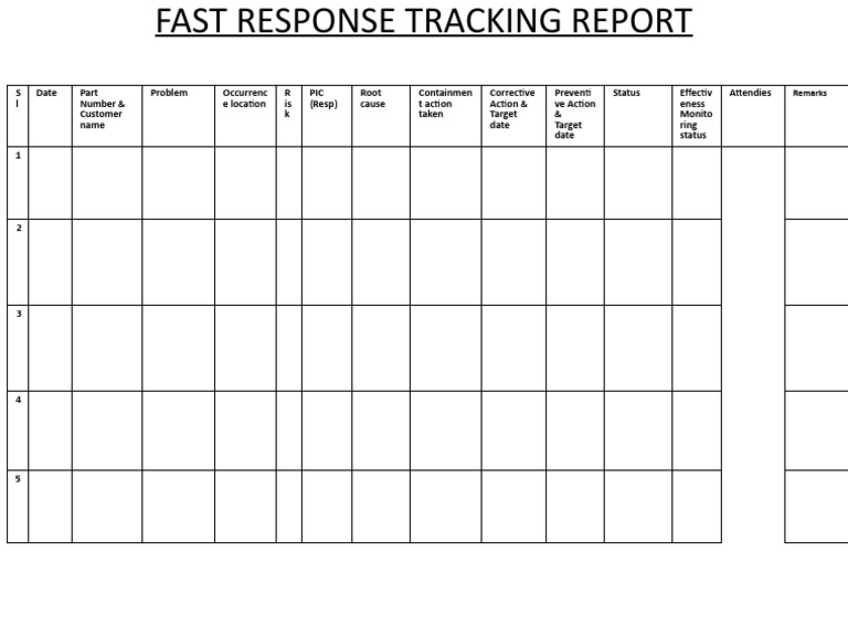 Fast Response Tracking Report D | PDF