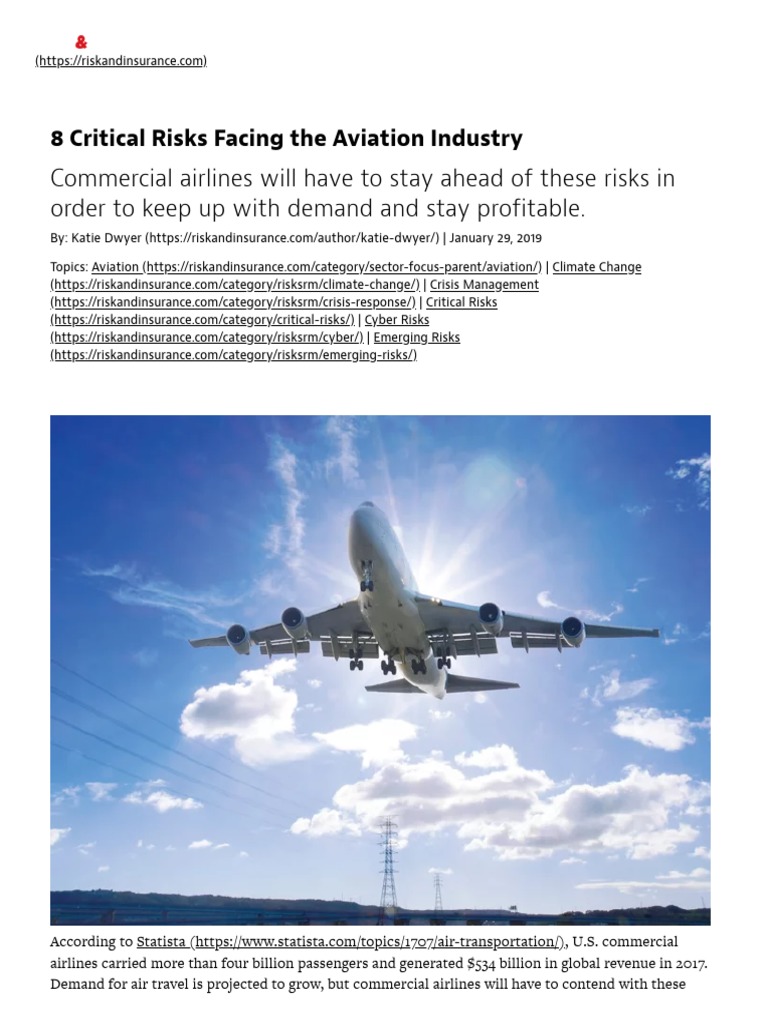8 Critical Risks Aviation | PDF | Airlines | Insurance