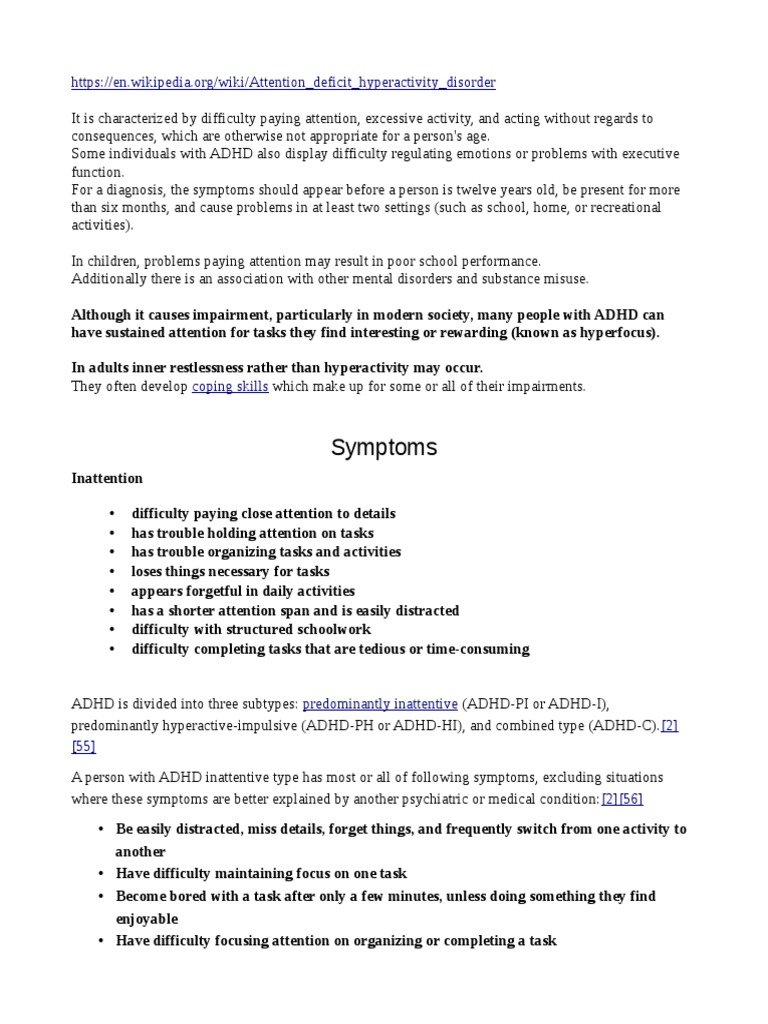 Attention Deficit Hyperactivity Disorder Predominantly Inattentive ...