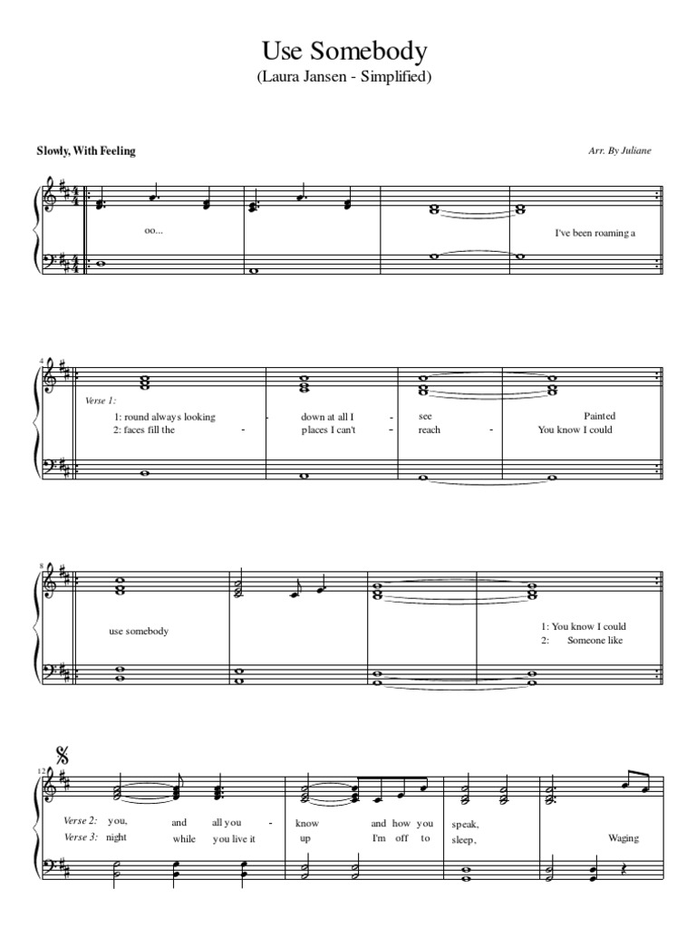 Use Somebody | PDF | Leisure