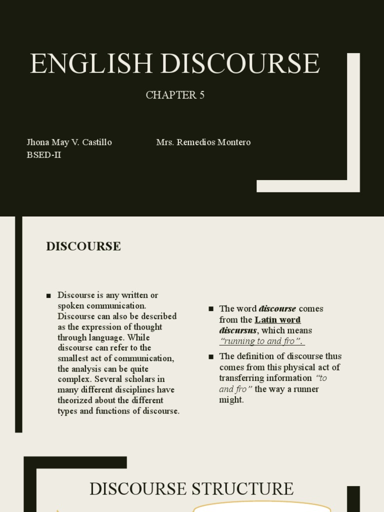 English - CHAPTER 5 PPT ENGLISH DISCOURSE | PDF | Discourse | Poetry