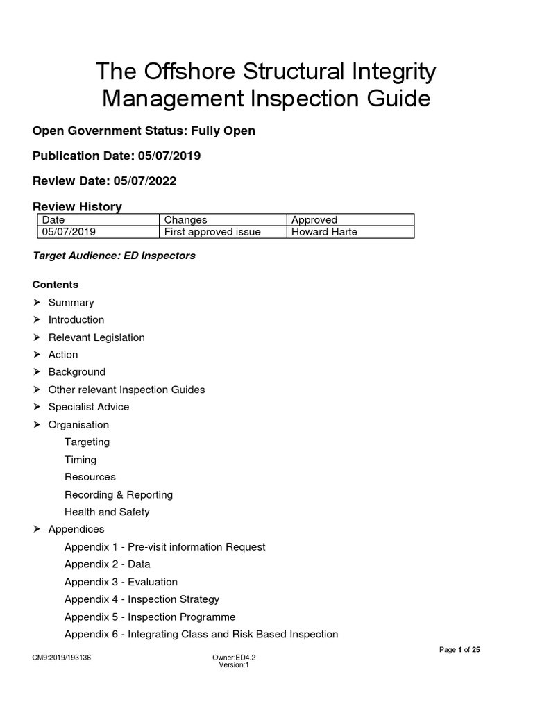 The Offshore Structural Integrity Management Inspection Guide | PDF