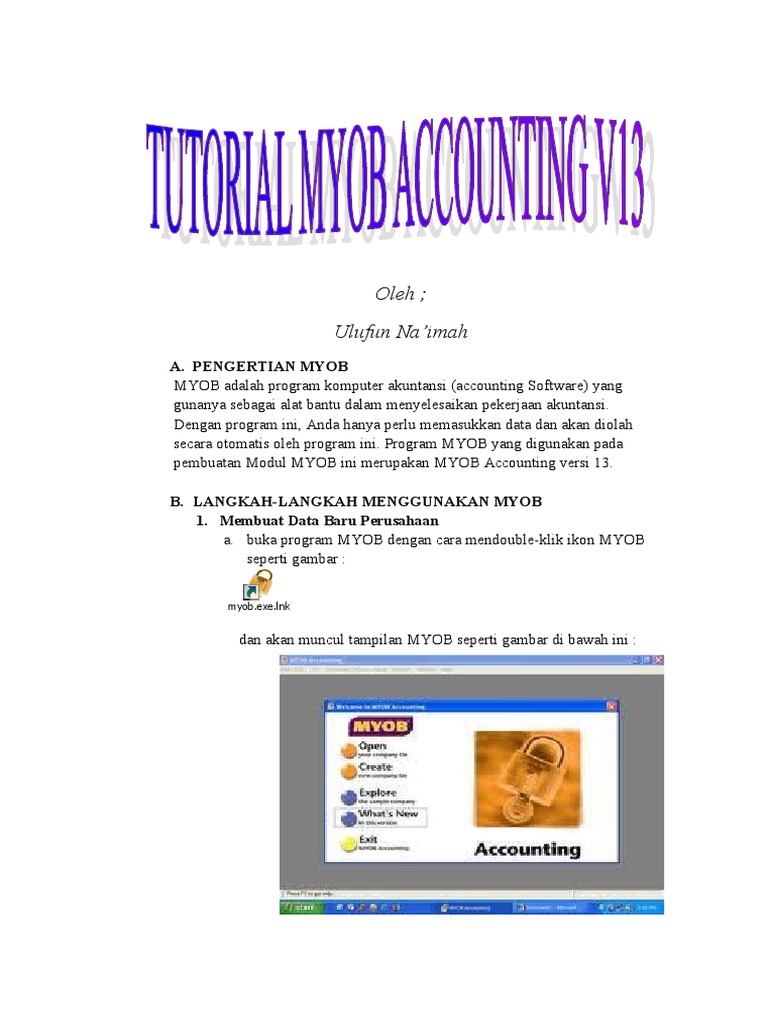 Tutorial Myob | PDF