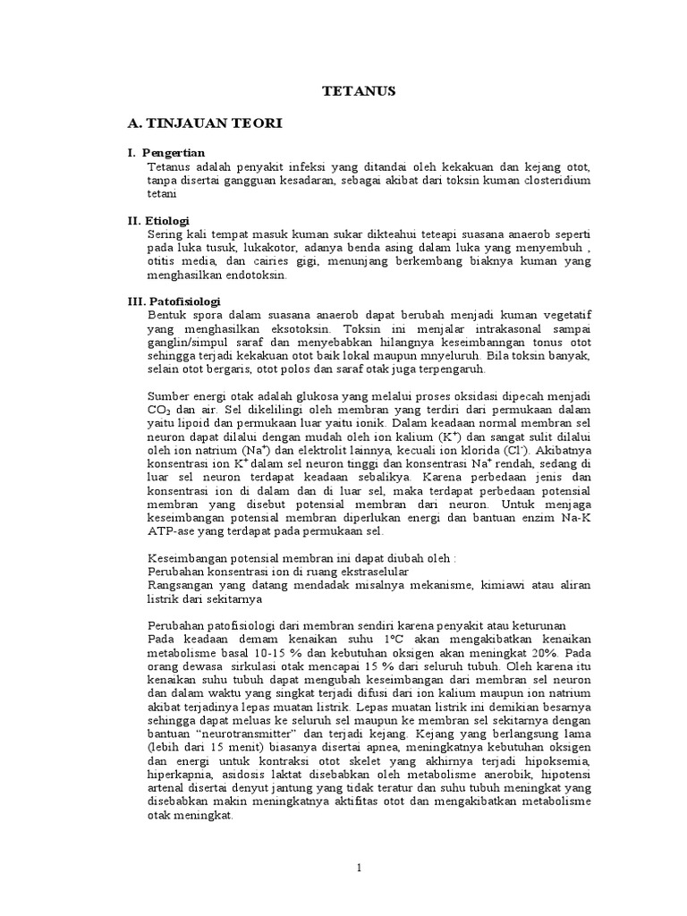 Askep Tetanus + Mastoiditis | PDF