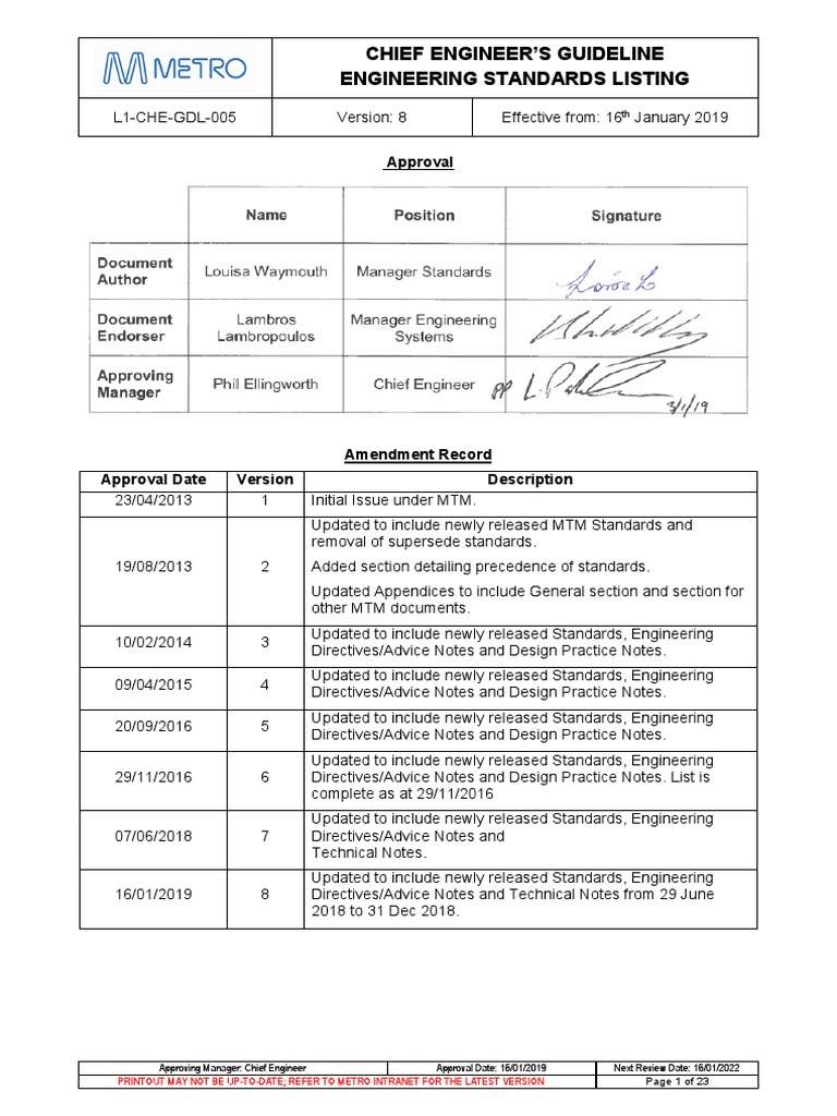 MTM Engineering Standards Overview | PDF | Track (Rail Transport ...