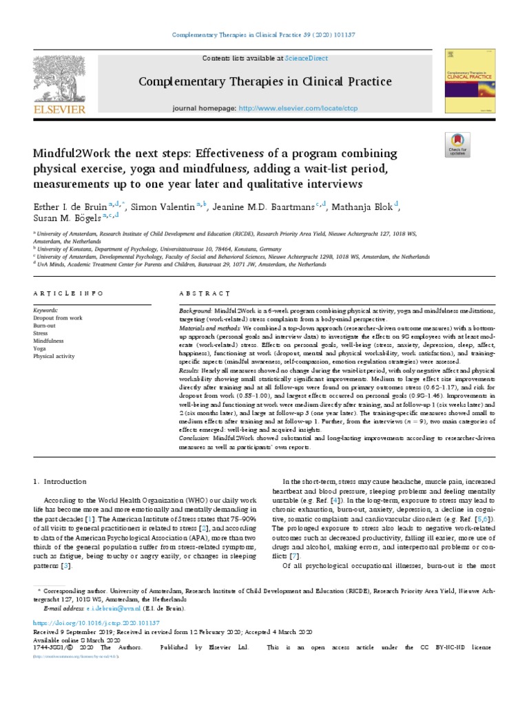 Complementary Therapies in Clinical Practice | Download Free PDF ...