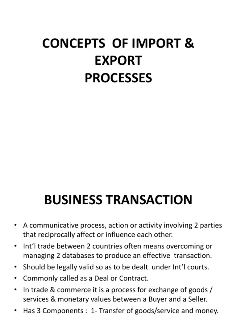 Concepts OF IMPORT & Export IIT | PDF | Dangerous Goods | Cargo