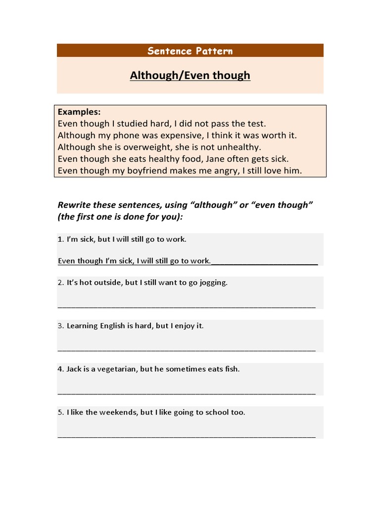 Although Even Though | PDF