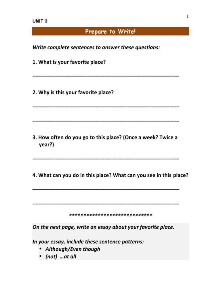 Essay on My Favorite Place | PDF